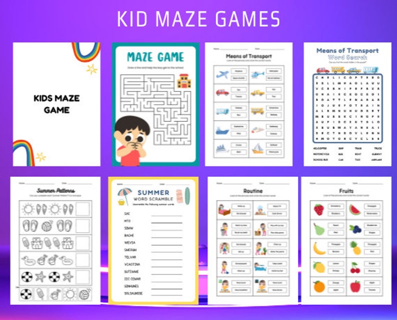 Printable Kid Maze Game | 11 Pages Kid Maze Game | Fun and Challenging ...