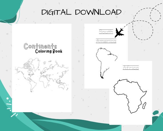 7 Continents Maps and Coloring Pages: Homeschool Geography Worksheet ...