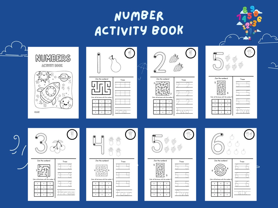 Number Coloring Page | Number Activity Book | Number Worksheet | Kids ...