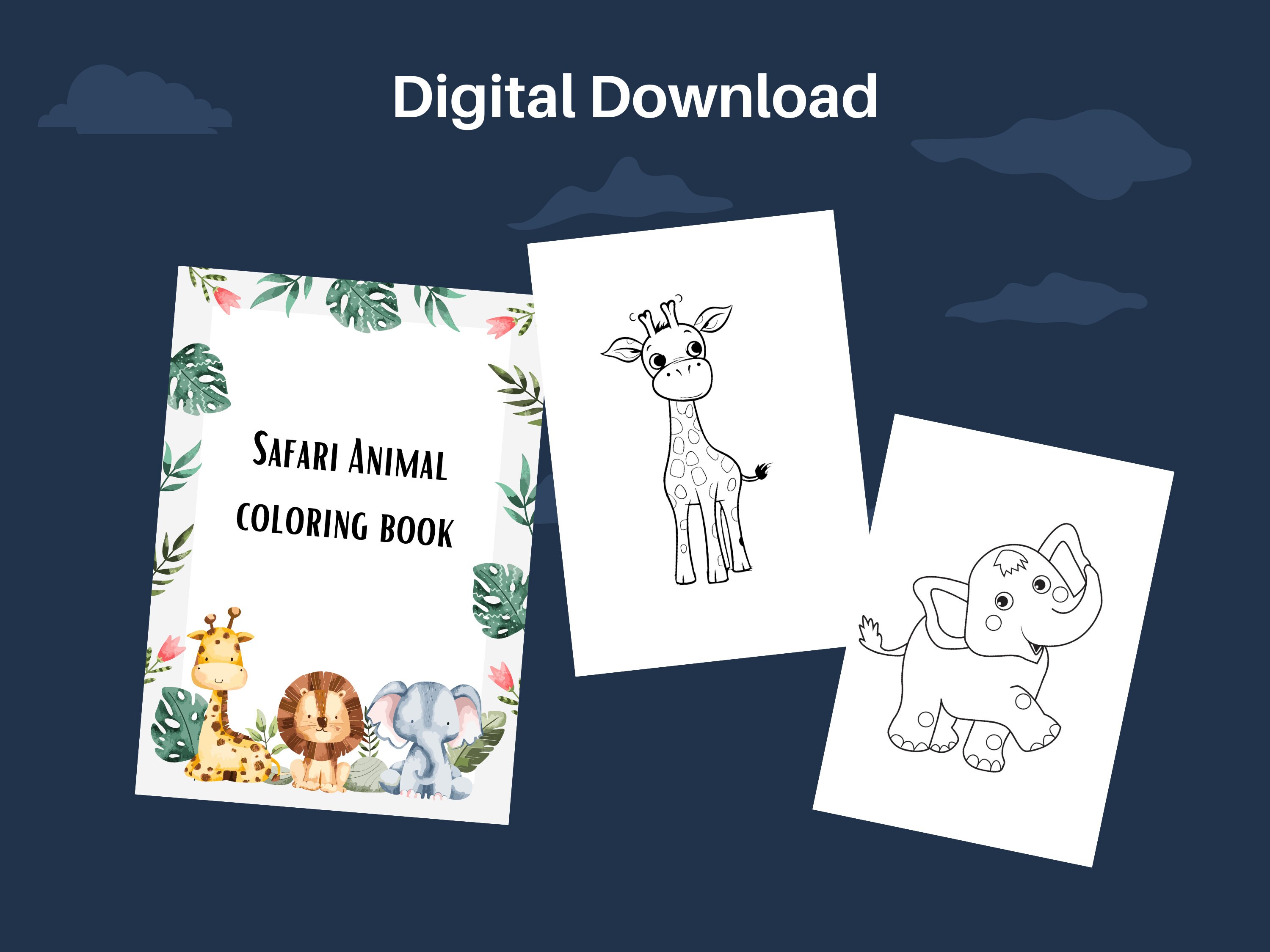 13 Safari Animal Coloring Pages | Printable Safari Animal Coloring Page ...