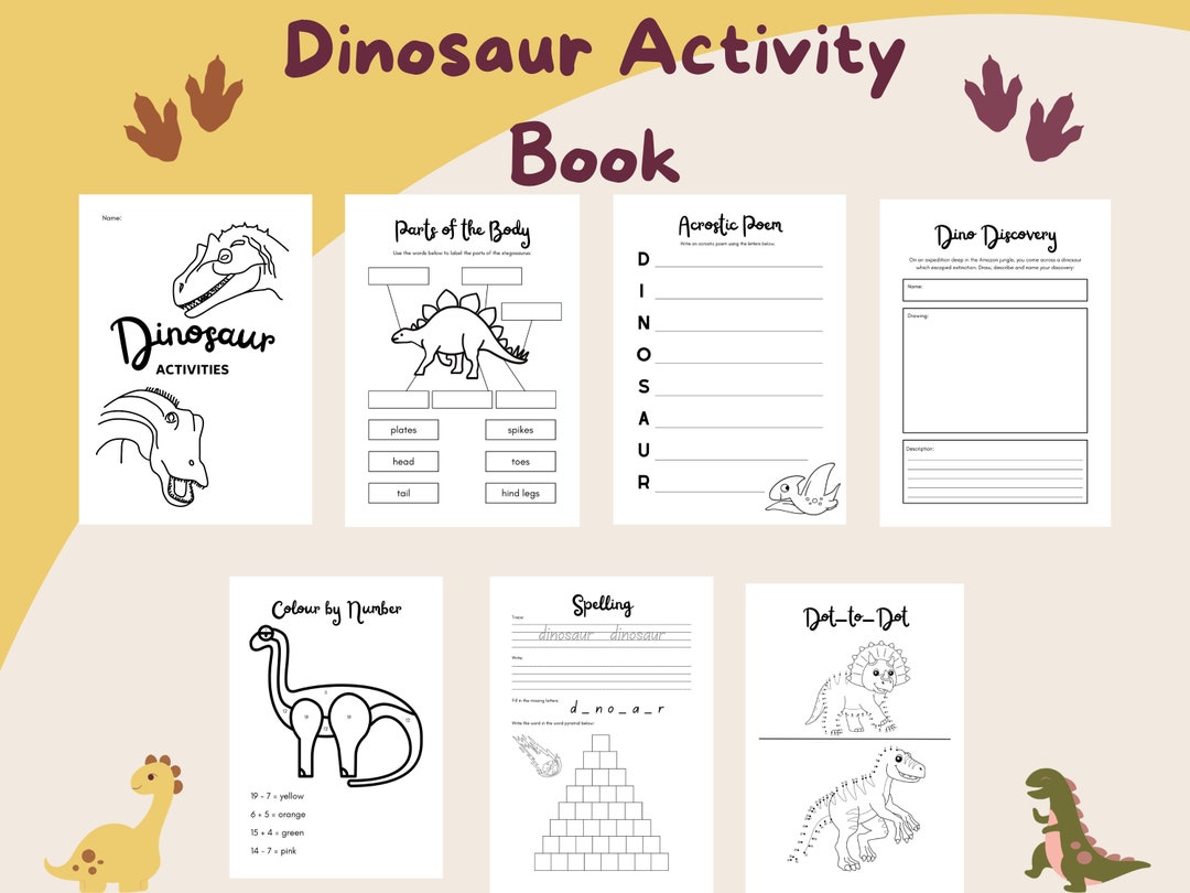 Dinosaur Coloring Pages | Dinosaur Activity Book | Dinosaur Printable ...