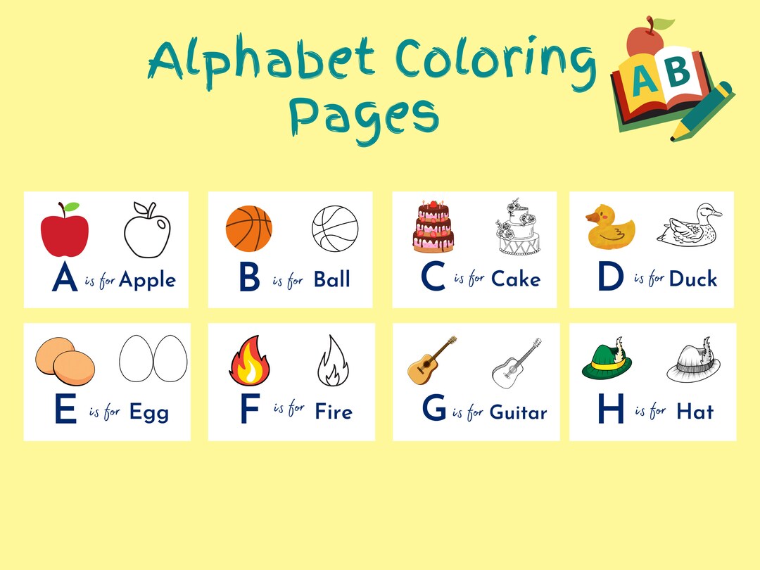 Alphabet Coloring Book | ABC Coloring Book | Coloring Book Template ...