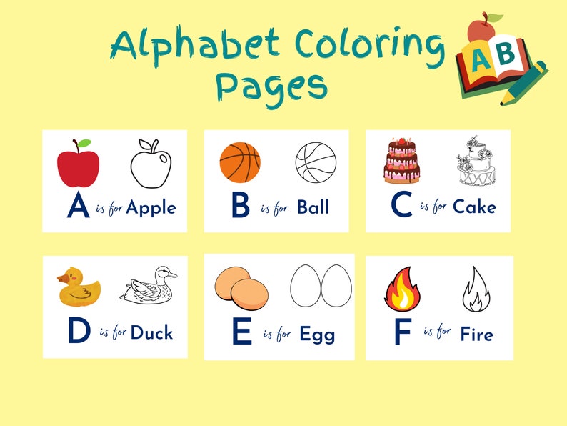 Alphabet Coloring Book | ABC Coloring Book | Coloring Book Template ...