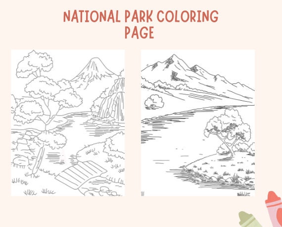 National Park Coloring Page National Park Printable Coloring for Adult ...