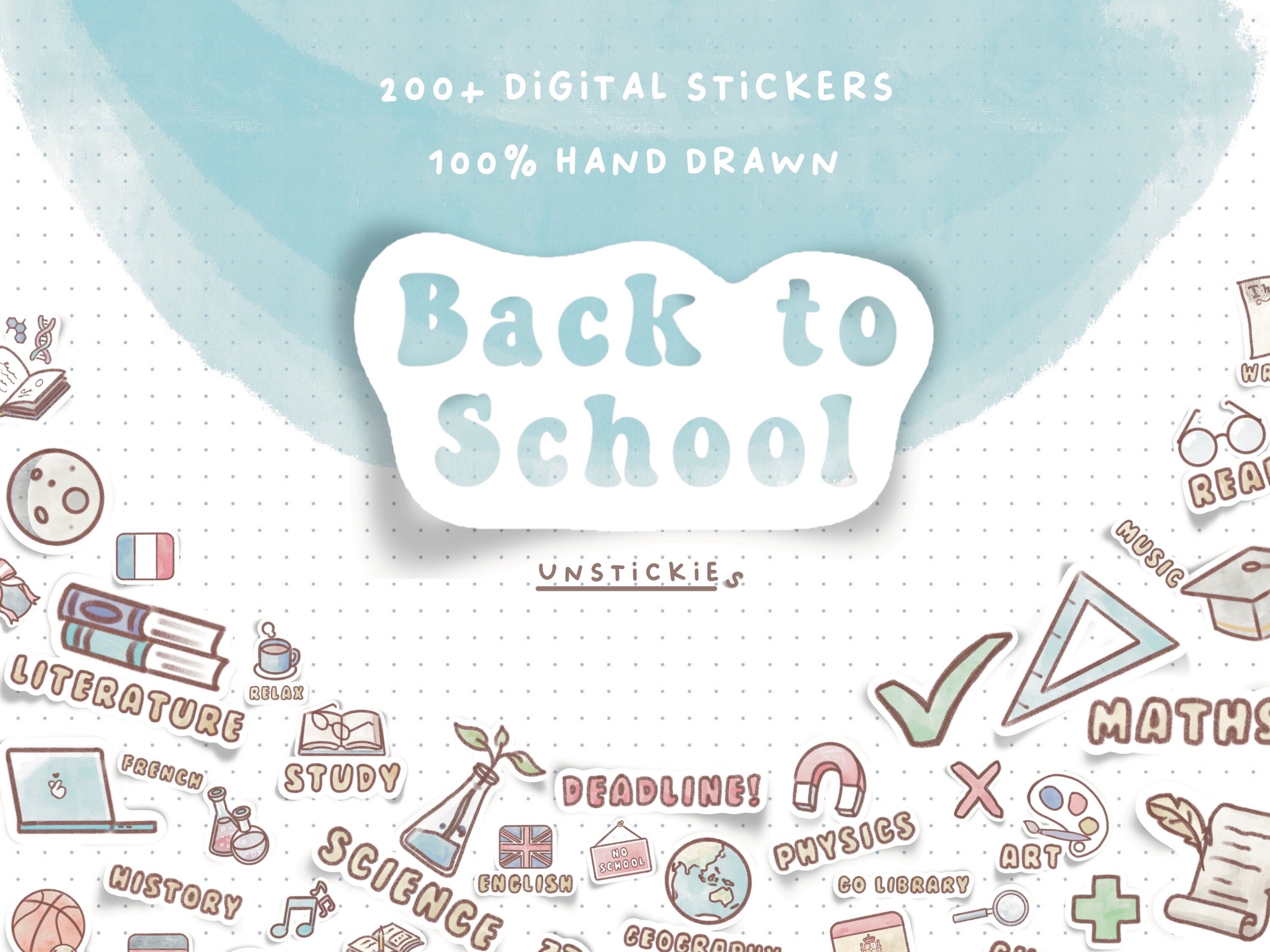 Back to School Digital Stickers | Student Stickers for Goodnotes and ...