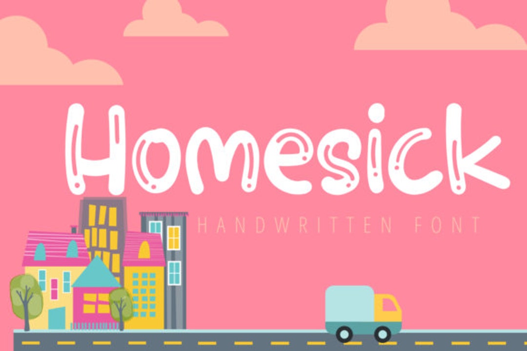 Homesick Font Lovely Handwritten Stylish Fonts Calligraphy - Etsy
