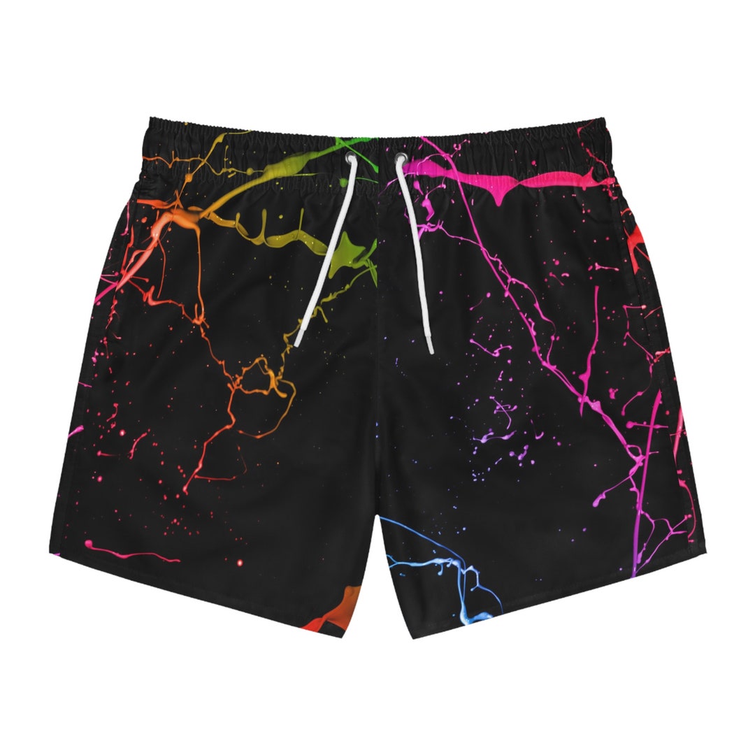 Beautiful Paint Splash Swim Trunks (AOP) - Etsy