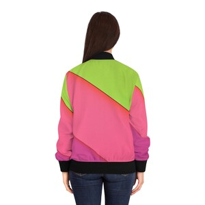 Retro 90s Style Pink and Green Retro Bomber Jacket Womens (AOP) - Etsy