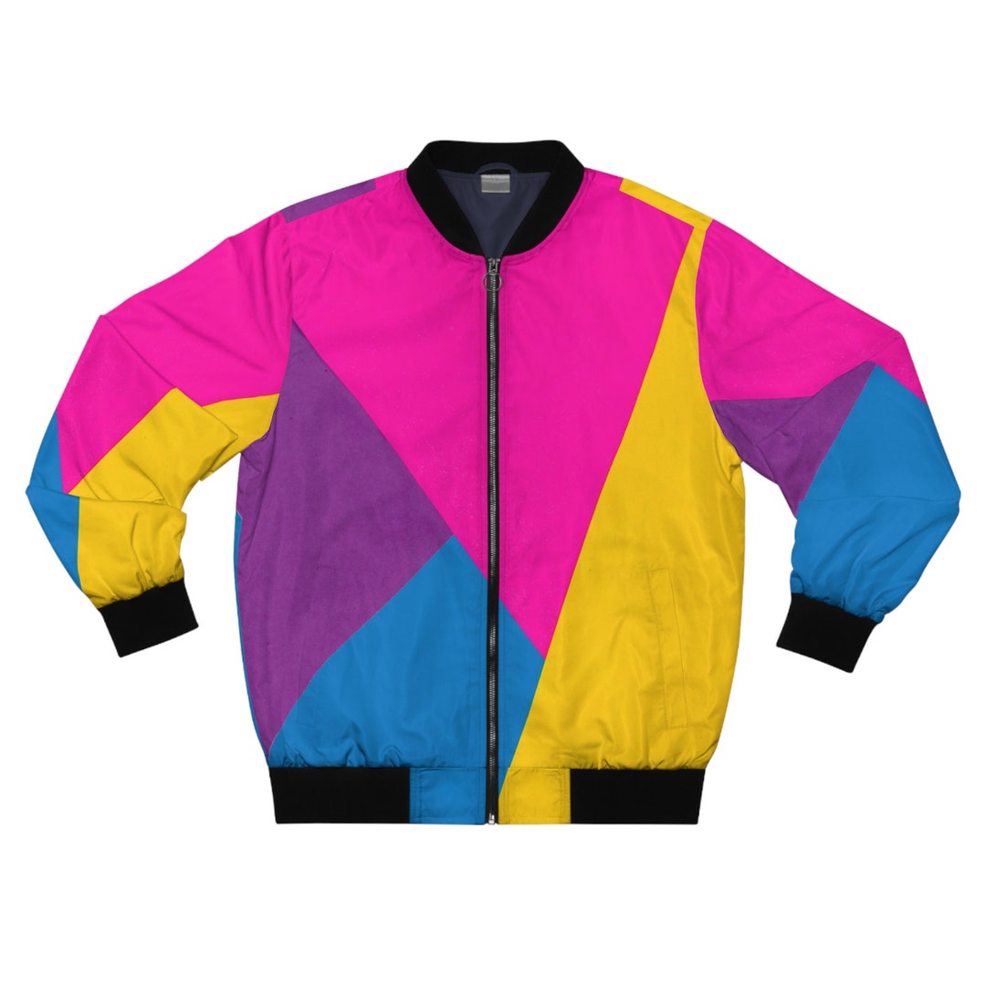 Beautiful Retro 80s 90s Style Bomber Jacket 100% Polyester AOP - Etsy