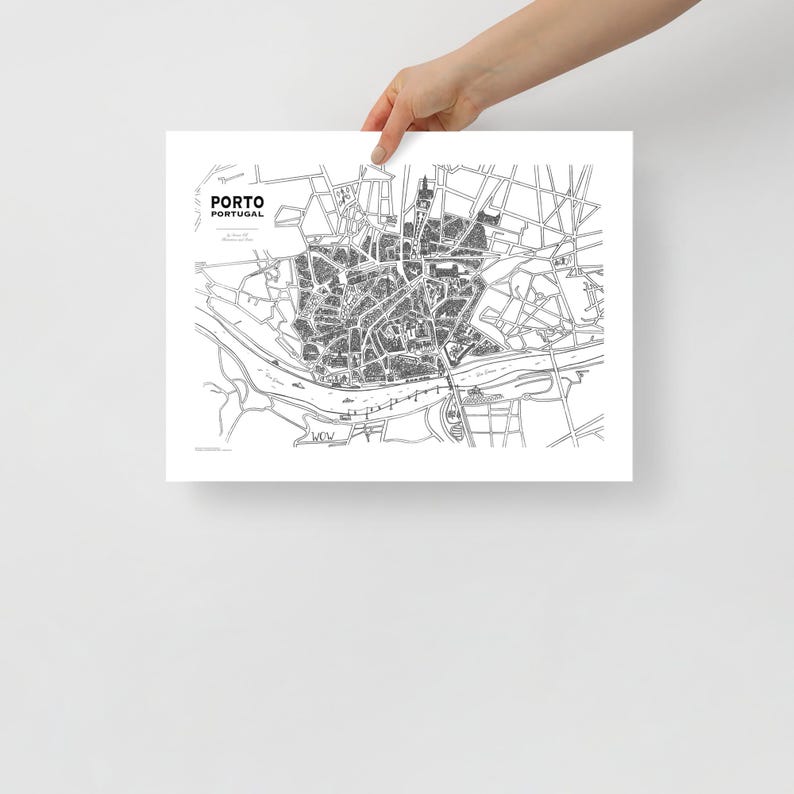 Poster "a Map of Porto on White" - Etsy UK