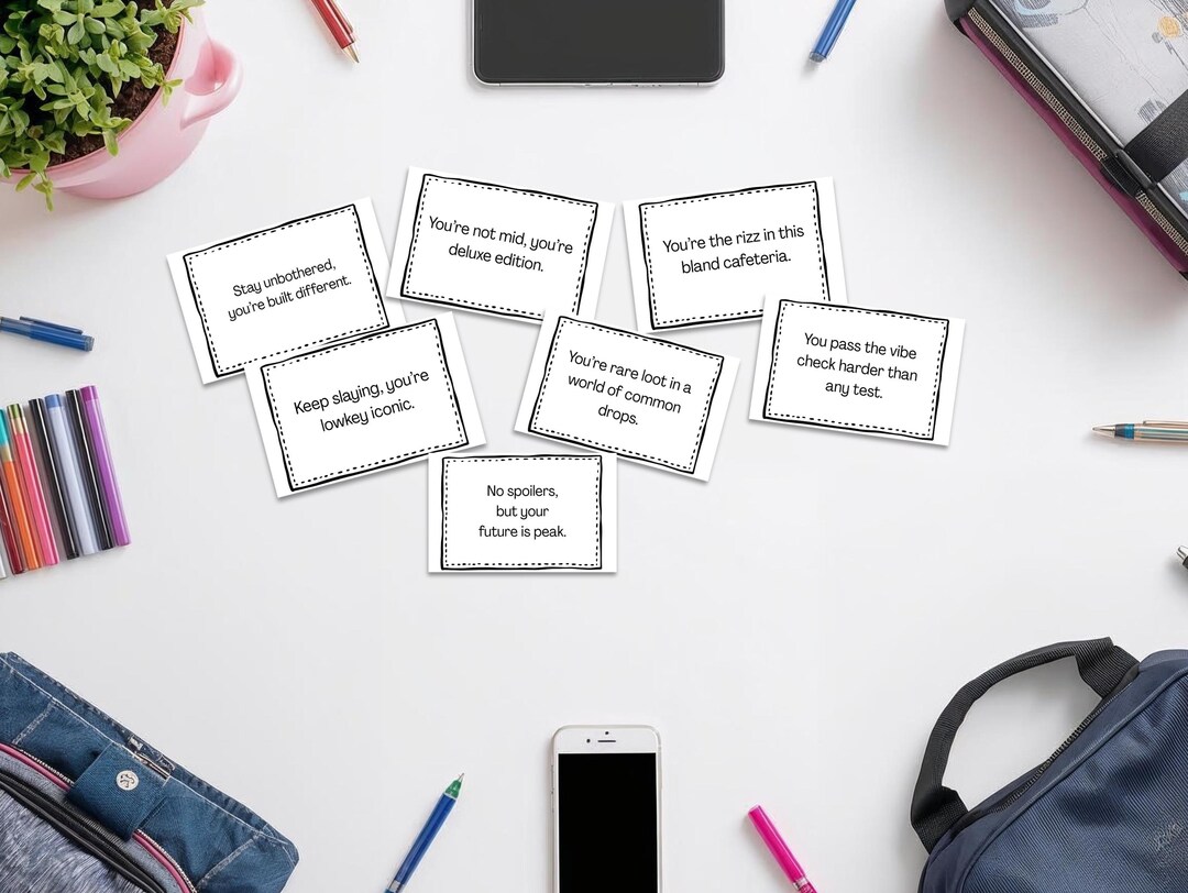 Lunchbox Notes for Gen Z, Teen Affirmation Cards - Etsy