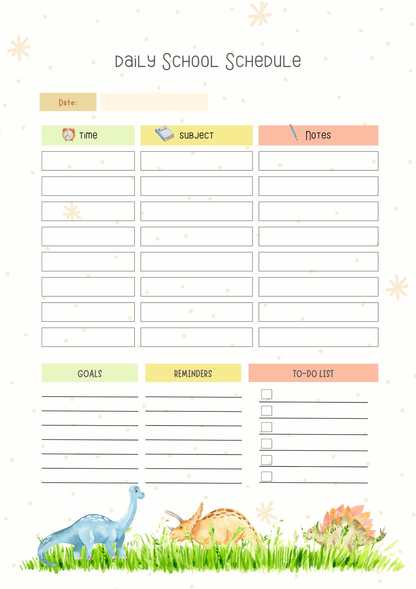 Dinosaur Homeschool Planner: Printable School Schedule (digital ...