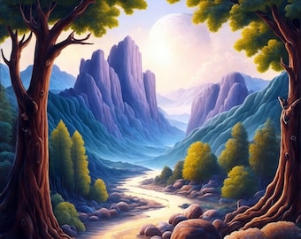 Dreamlike Realms Fantasy Landscapes AI Art Digital Printable - Etsy