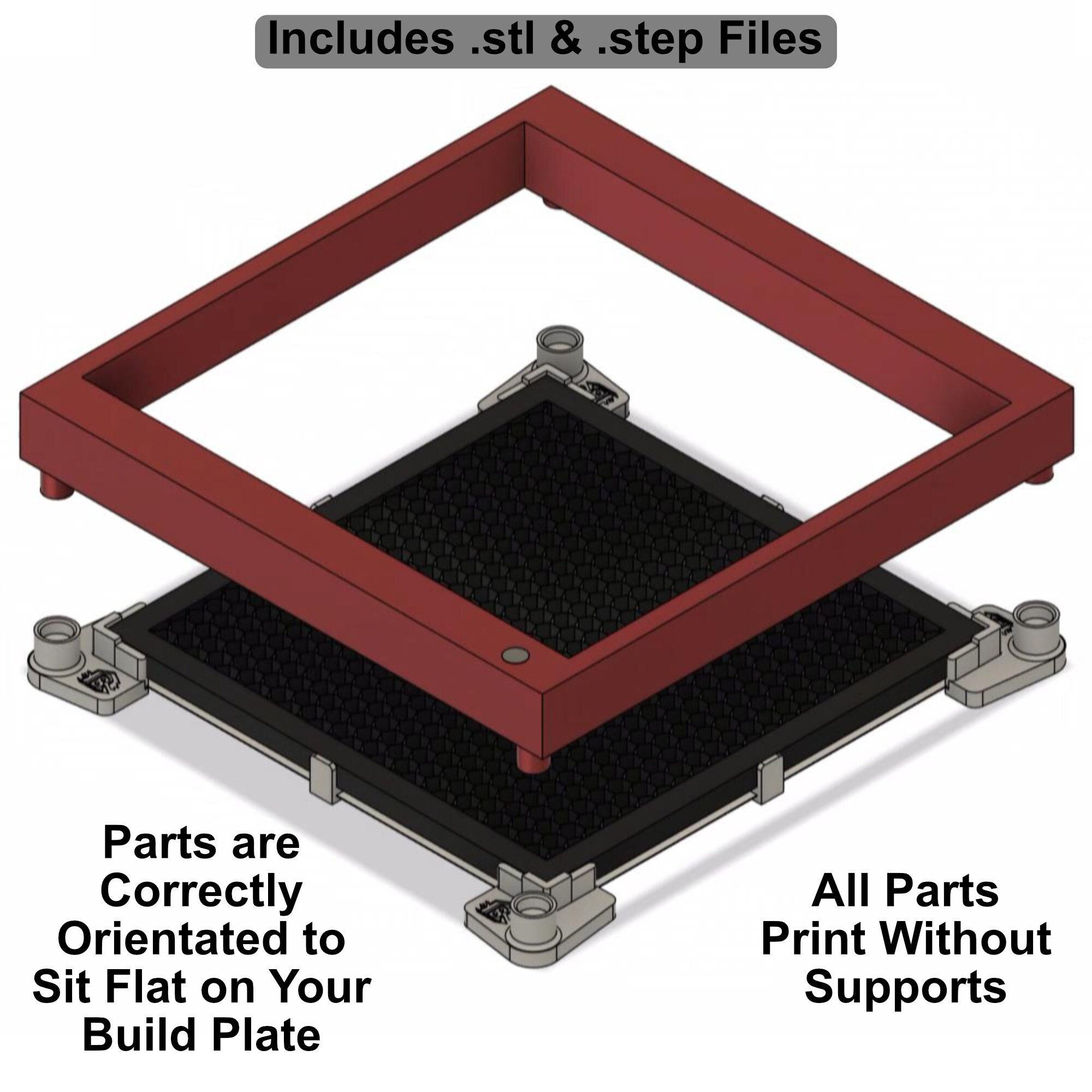 Laser Honeycomb Mount 3D Print Files | DIY 3D Printed Jig Files to Suit ...