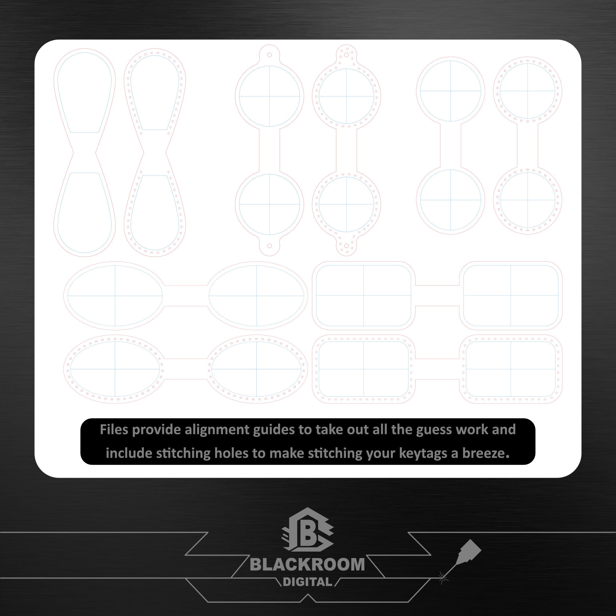 Leather Keyring Laser Templates | DIY Custom Key Tag Laser Cut Set ...