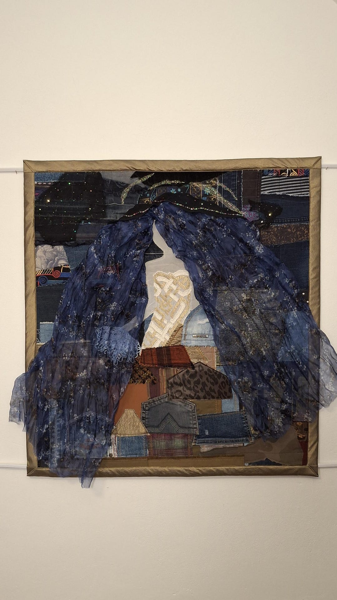 Zero Waste Textile Art, Scrap Fabric Wall Decor, Modern Fiber Art Mural ...