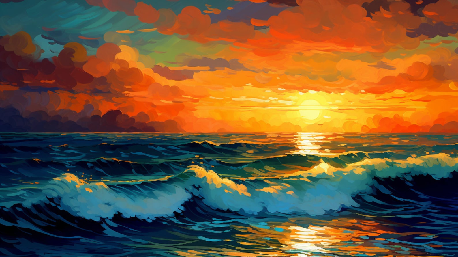 Wallpaper Desktop Background Beautifull Vivid Stylized Sunset - Etsy