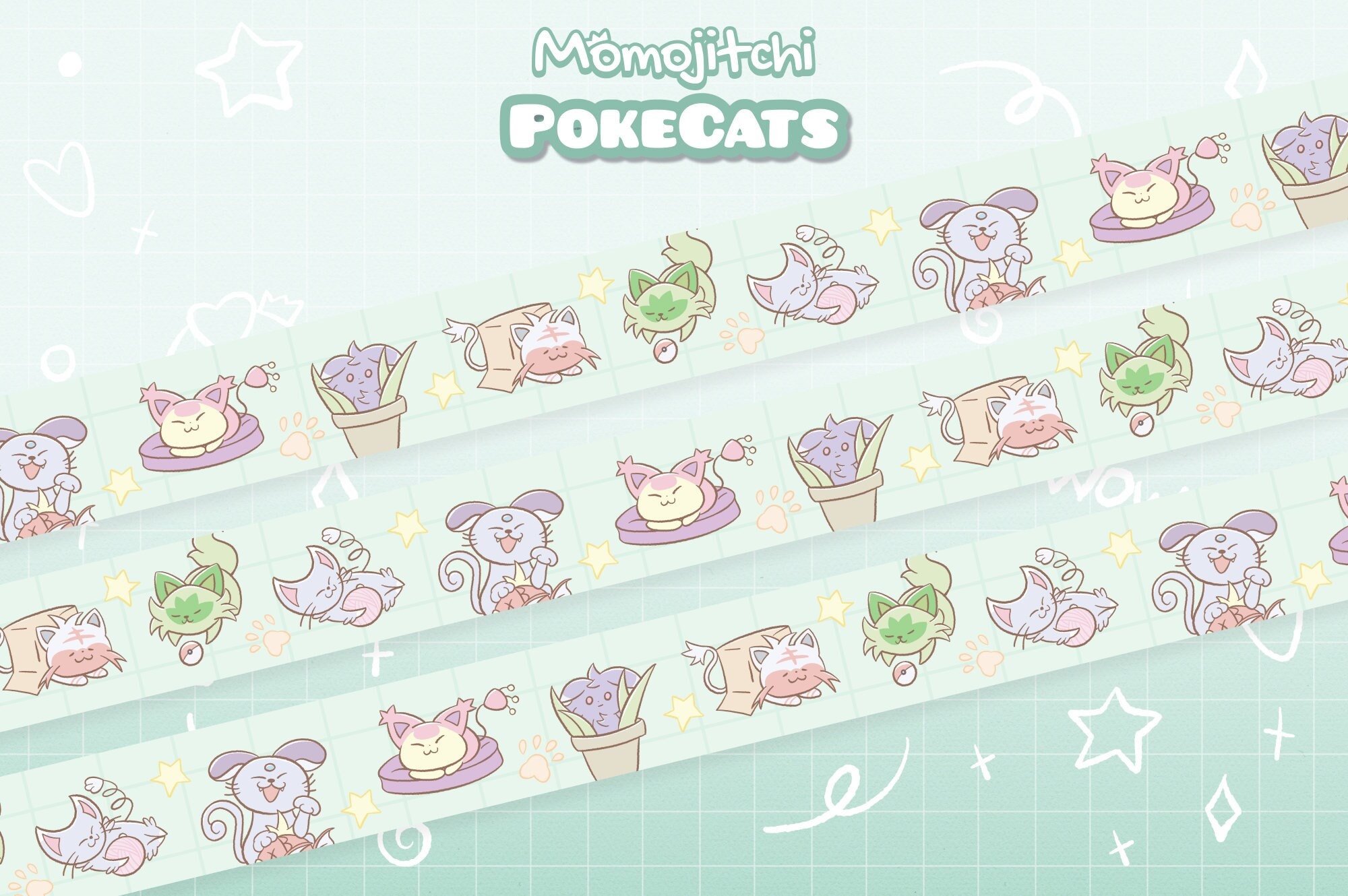 Washi Tape Pokémon Cats - Etsy