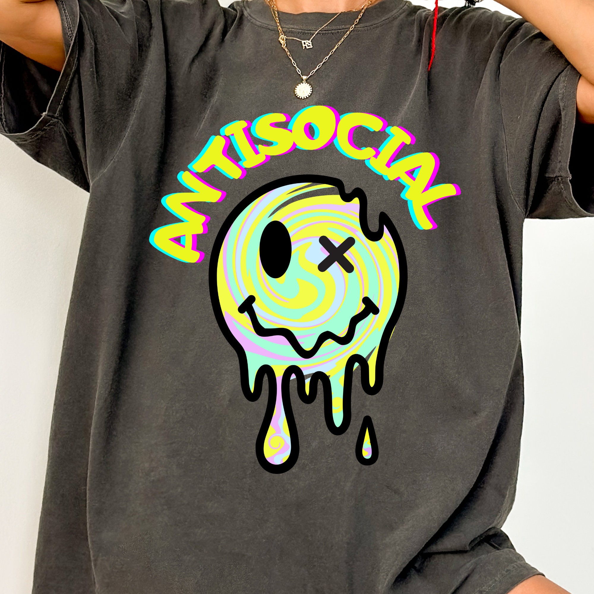 Antisocial Neon Png,streetwear Smile Png,neon Png Download, Antisocial ...