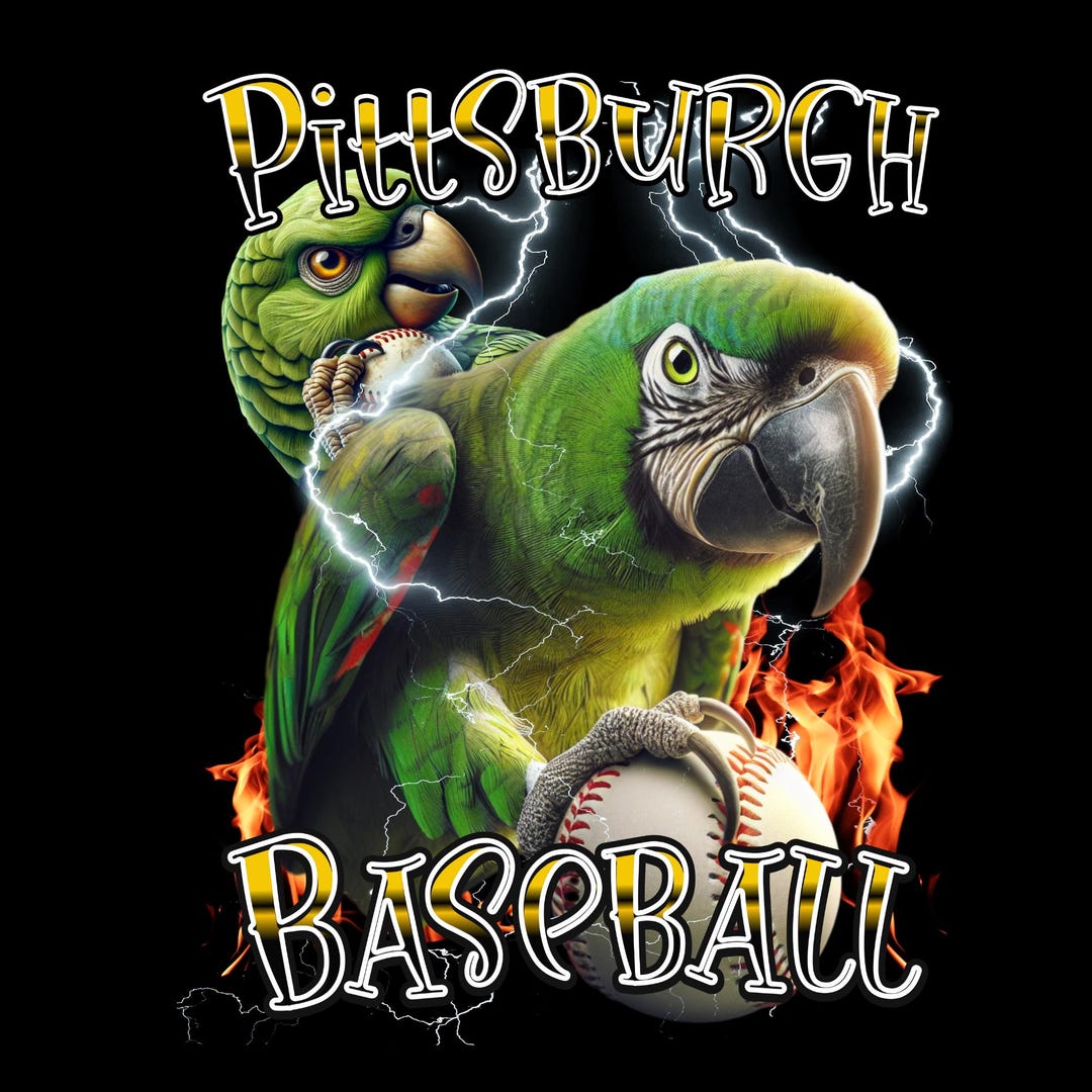 Pittsburgh Baseball PNG, Retro Parrot Mascot, Game Day Clipart - Etsy