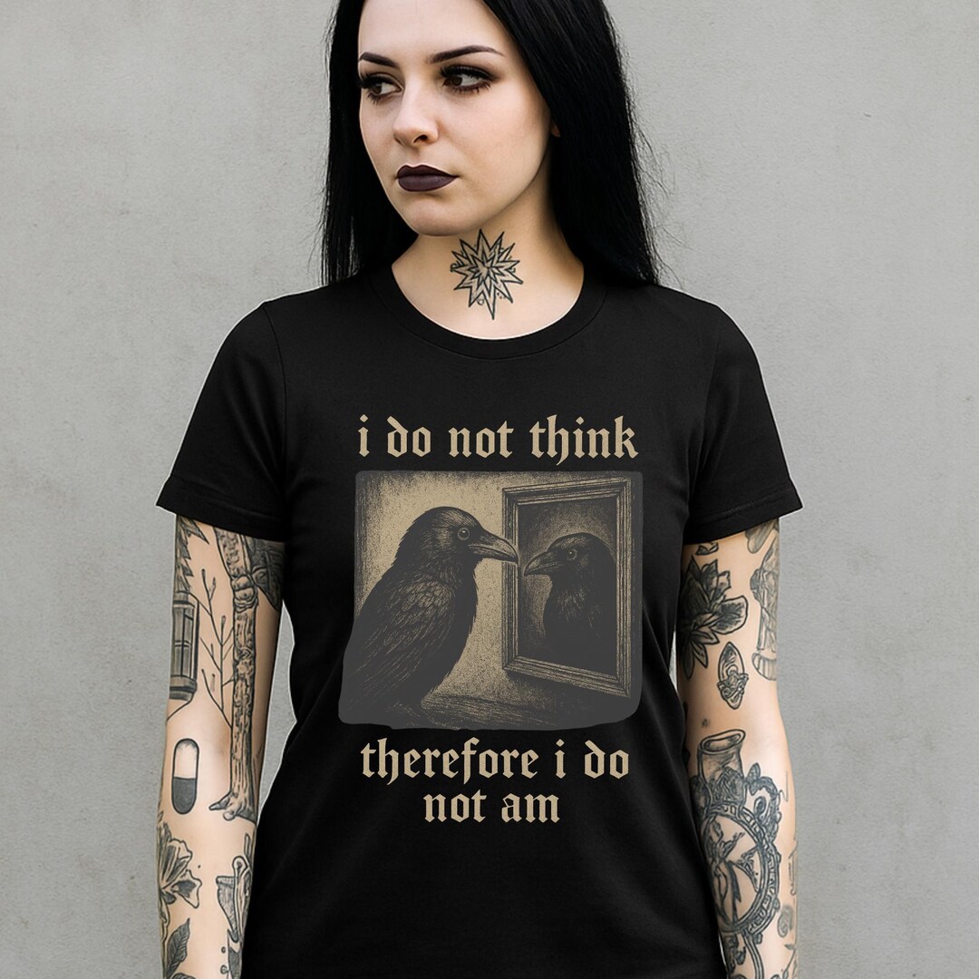 Gothic Raven Mirror T-shirt • Vintage Dark Humor Graphic Tee - Etsy
