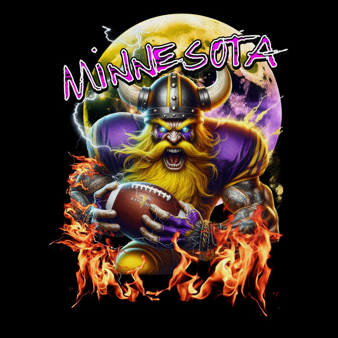 Minnesota Vikings Football PNG: Purple and Gold Design - Etsy