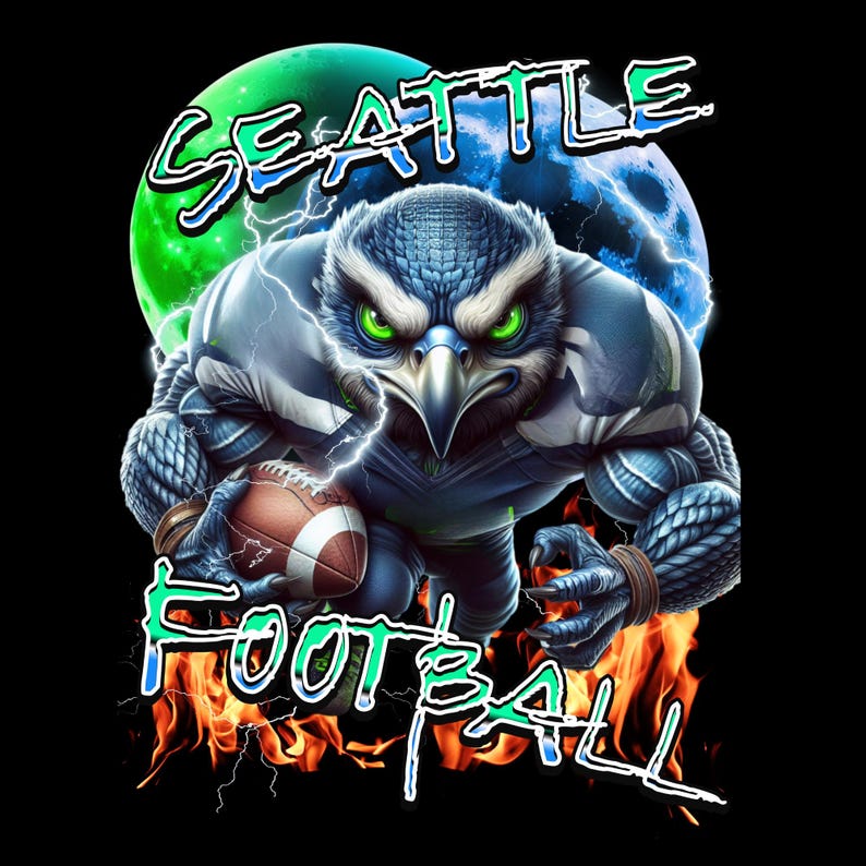 Seattle Football PNG: Retro Game Day Graphic (digital Download) - Etsy