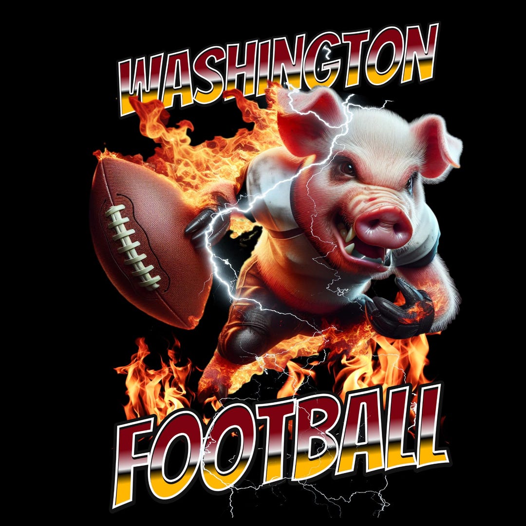 Washington Football Pig - Sports Clipart PNG SVG (digital Download) - Etsy