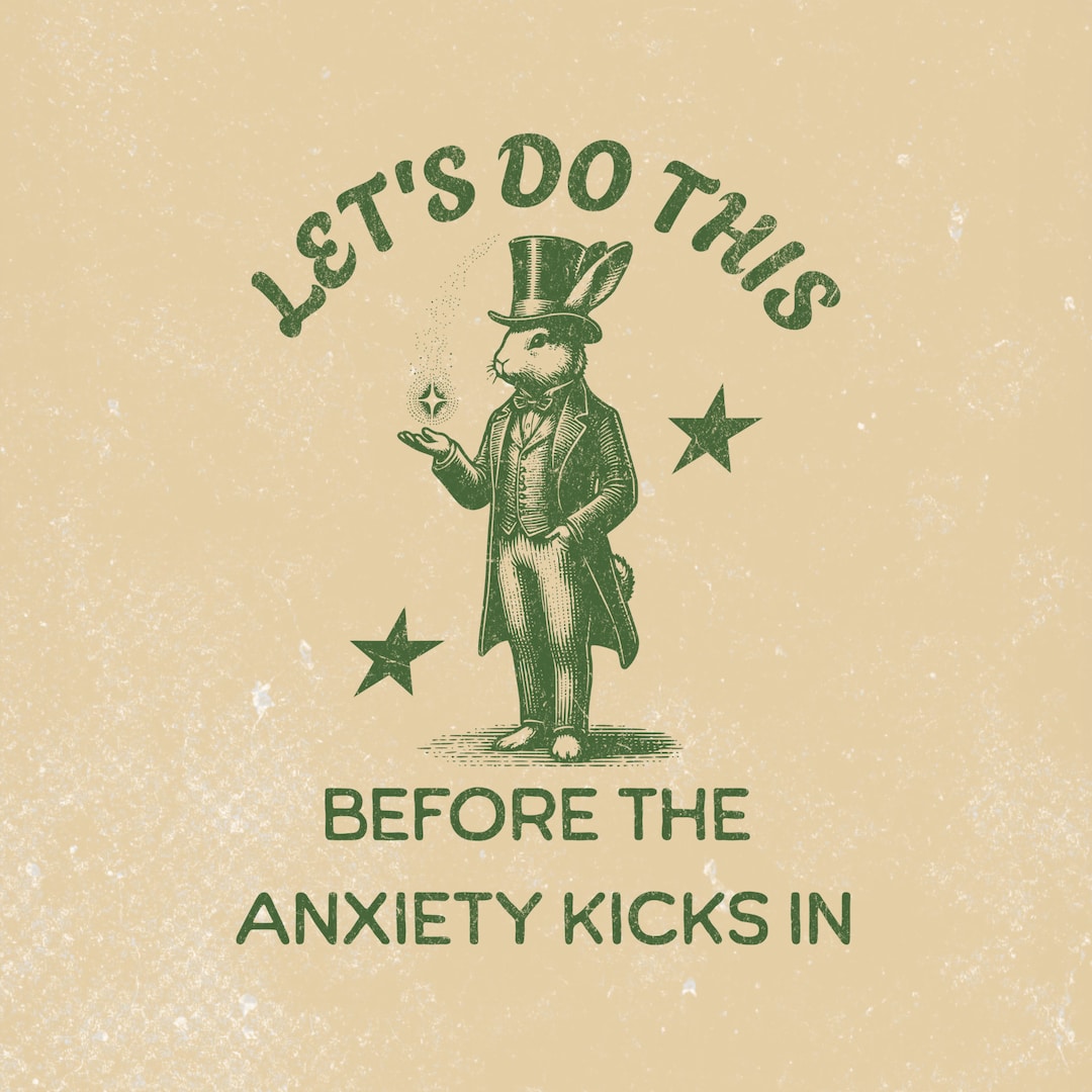 Stylish and Fun Mental Health Humor Png,anxiety Rabbit Png,cute Rabbit ...