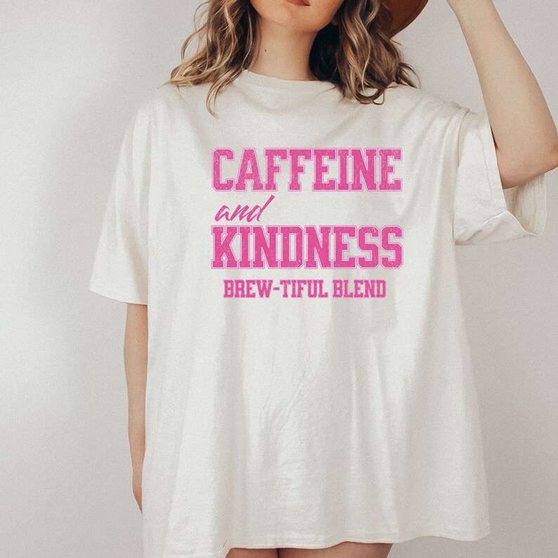 Caffeine & Kindness Coffee Shop Png,brew Blend Phrase Png,retro Vintage ...