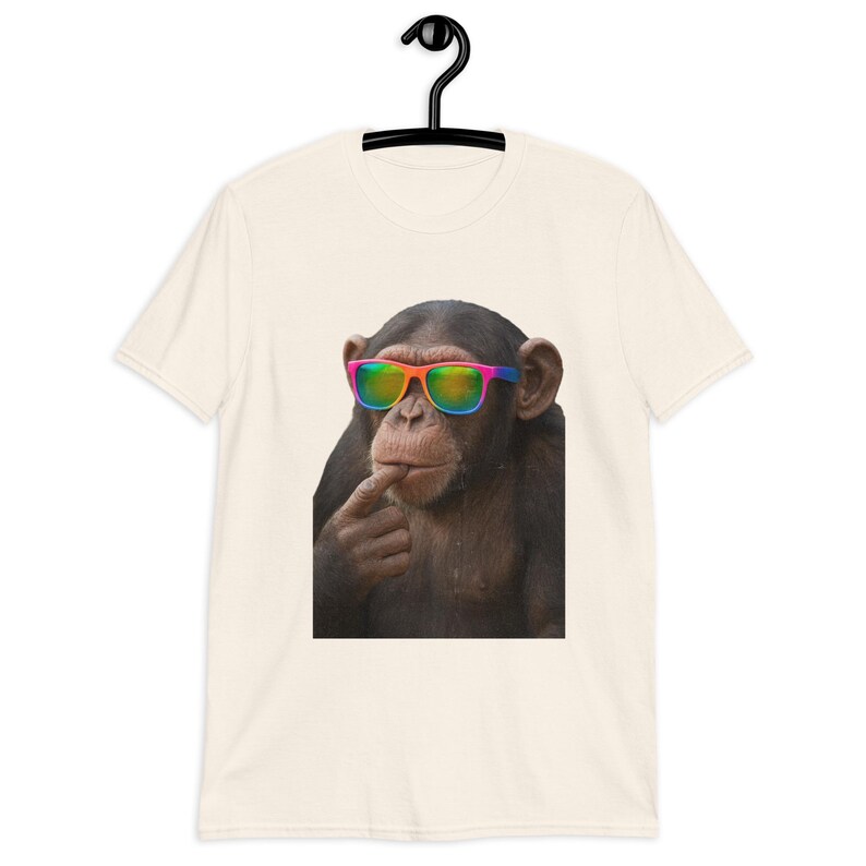 Thinking Chimp T-shirt: Funny Monkey With Neon Sunglasses - Etsy