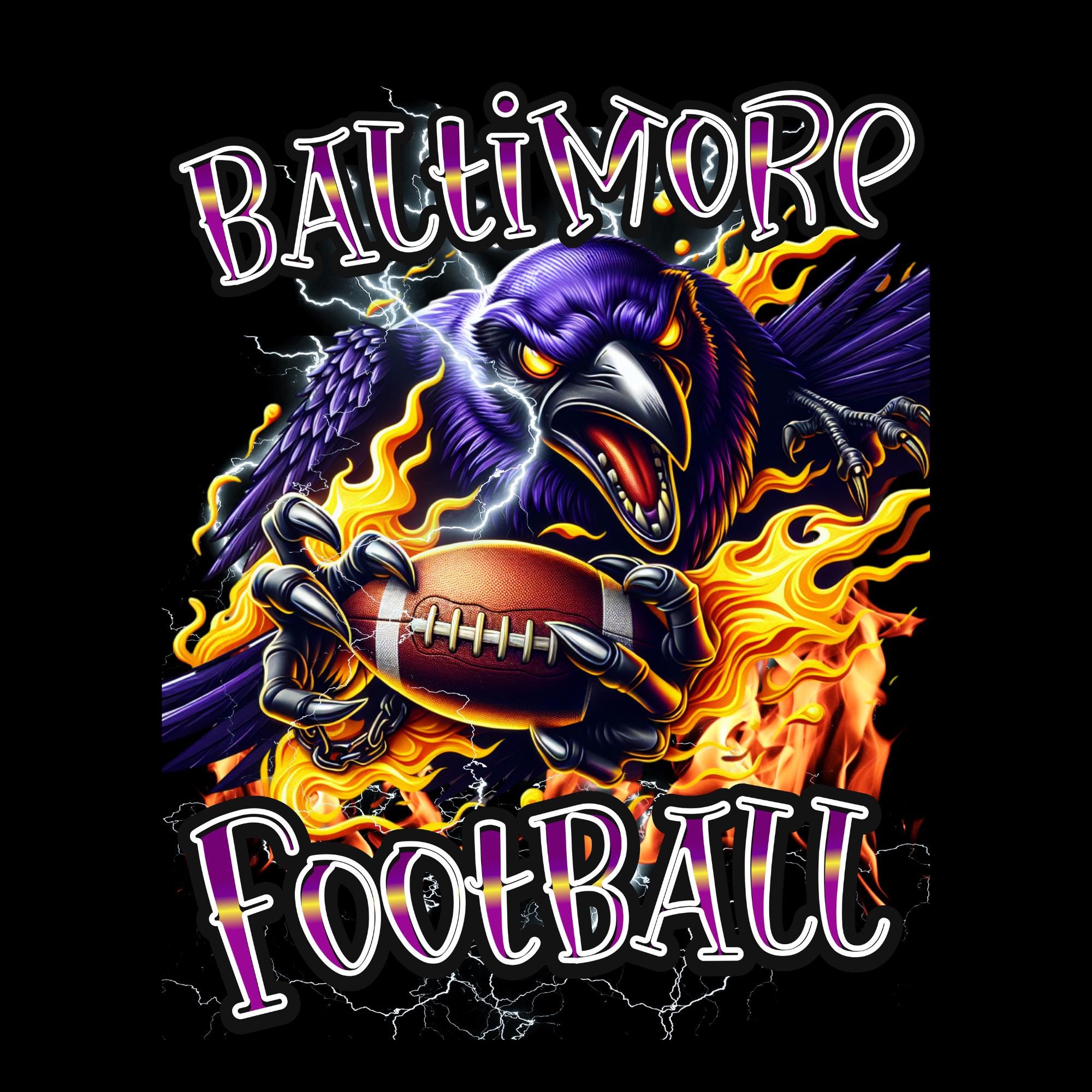 Baltimore Football Raven PNG: Purple & Black Sports Design - Etsy
