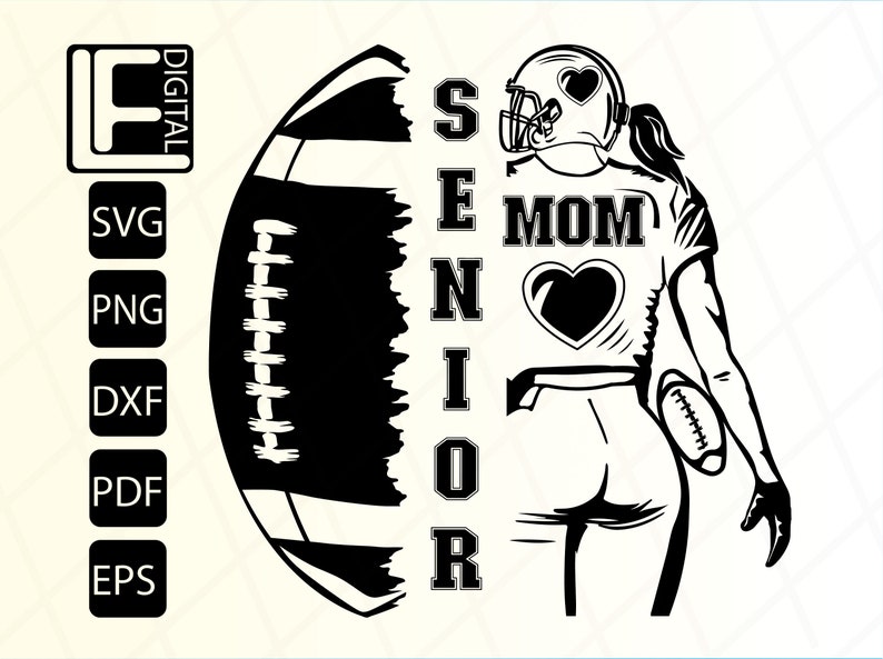 Senior Football Mom Svg Football Png Senior Football Mom - Etsy
