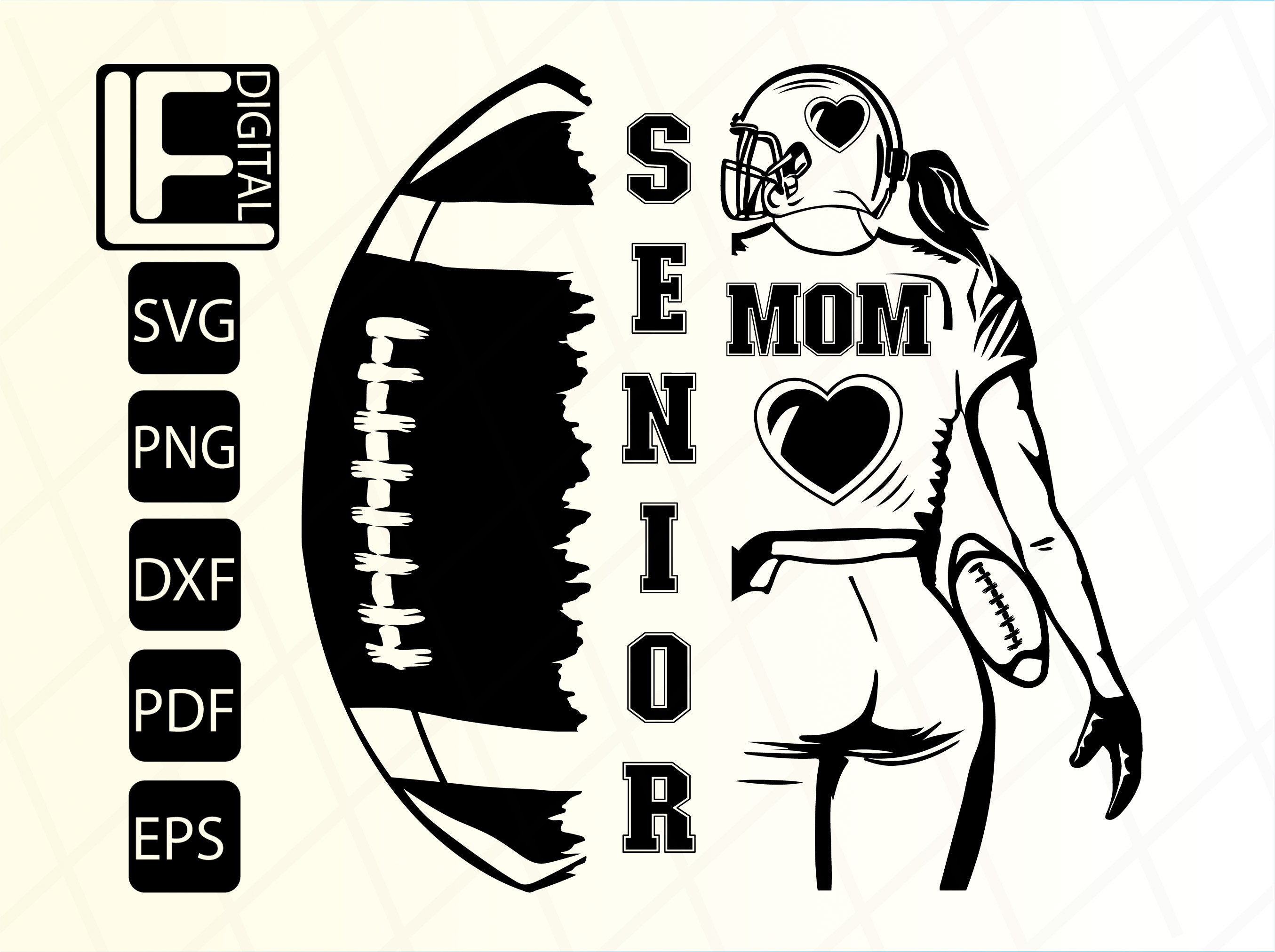 Senior Football Mom Svg, Football Png, Senior Football Mom Shirt Design ...