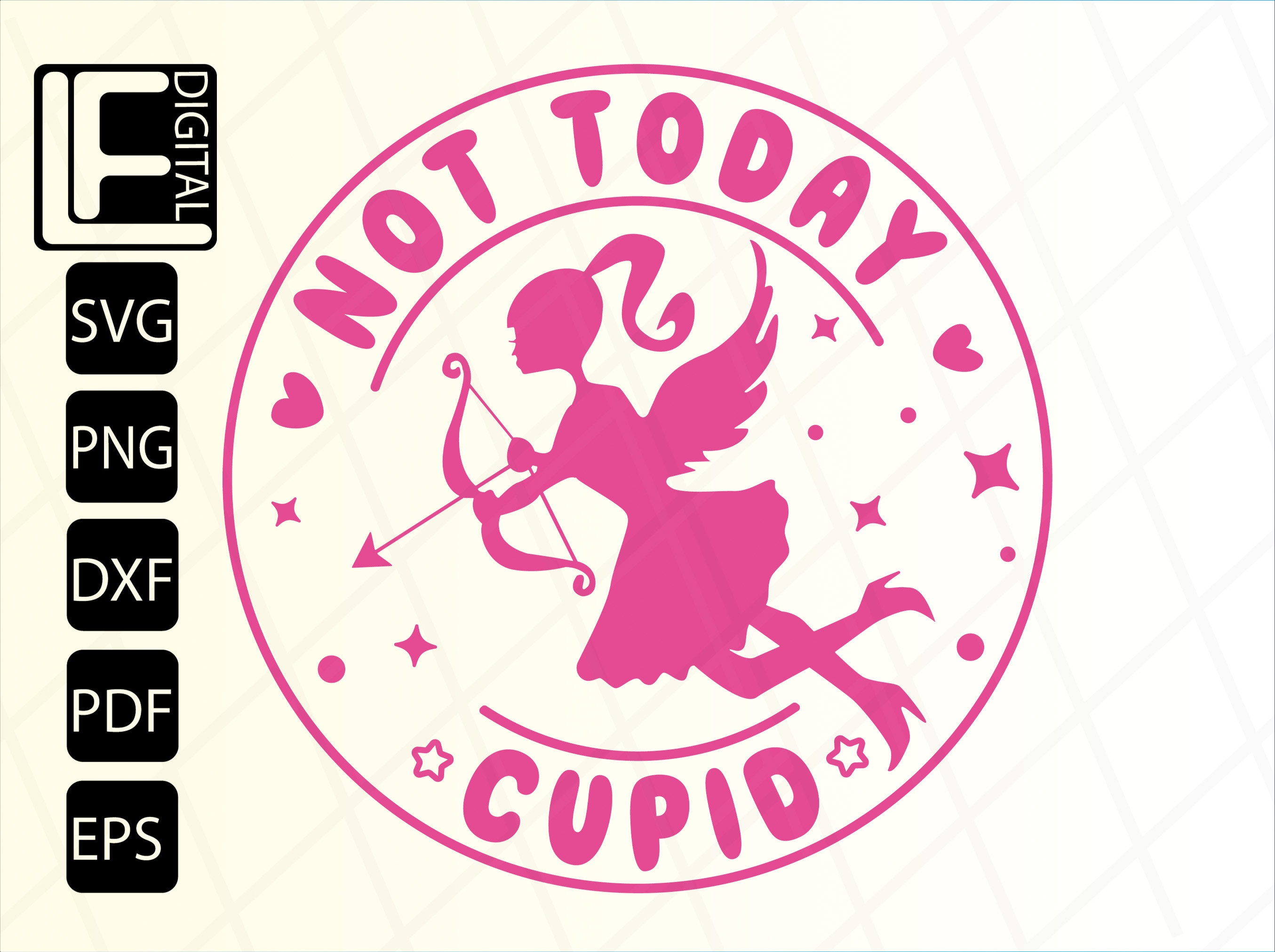 Not Today Cupid Svg, Funny Valentine Png, Vantines Day Png, Cupid Svg ...
