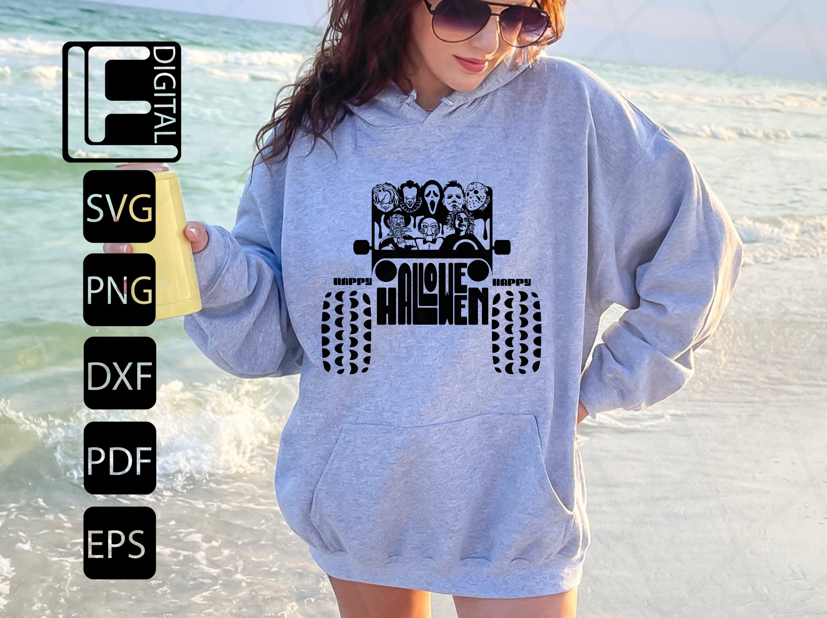 Horror Movie Characters Offroad Car Svg, Halloween Svg, Halloween Png ...