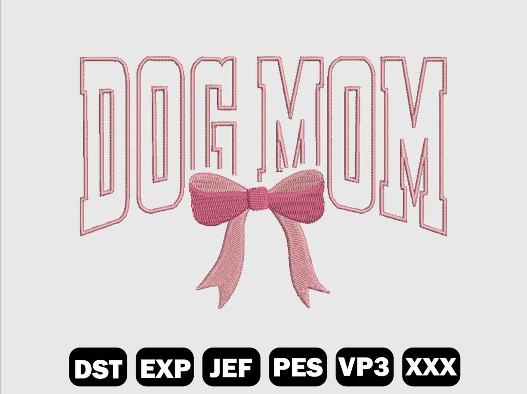 Dog Mom Embroidery Design, Dog Lover Embroidery File, Coquette Dog Mom ...