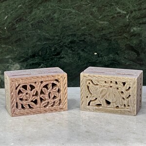 Hand-carved Marble Soapstone Jewelry Box – Elegant Keepsake for Rings ...