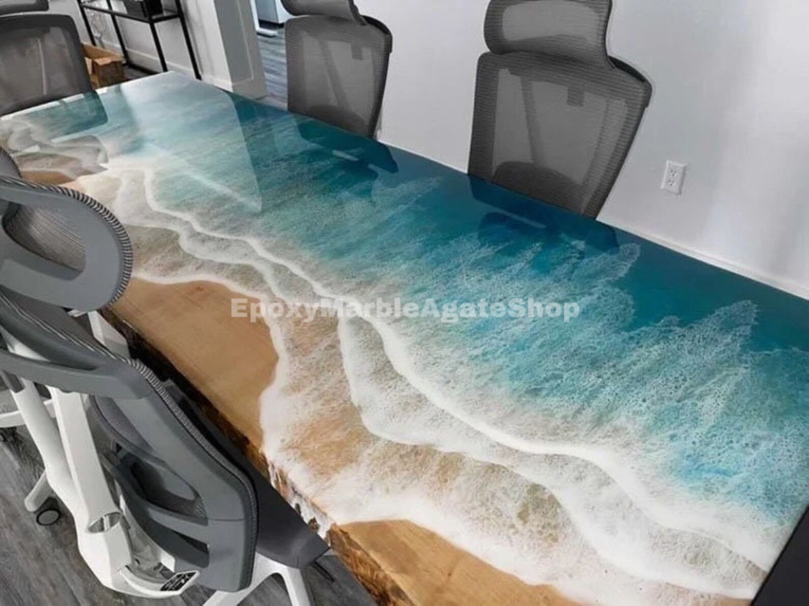 Epoxy Ocean Tableepoxy Dining Table Counter Desk Table - Etsy