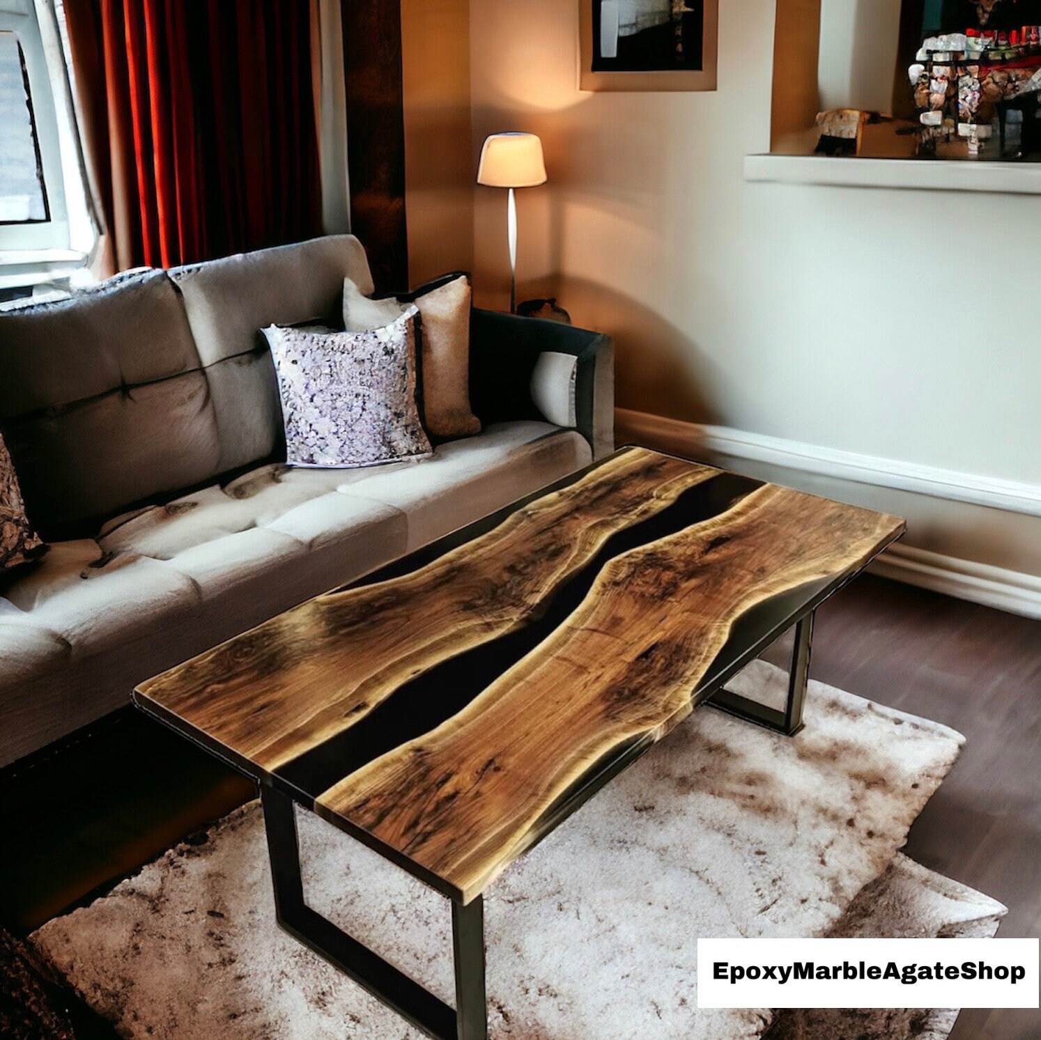 Black Epoxy,resin Table,large Epoxy Table Top, Clear Resin Epoxy Table ...