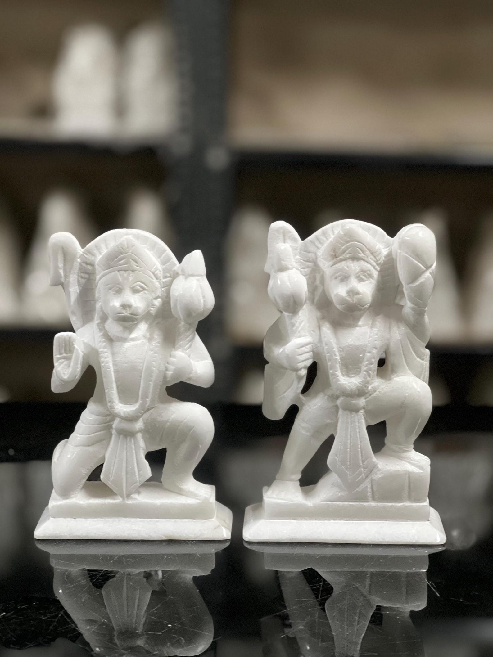 Handmade Hanuman Statue - Marble Alabaster Stone, Hindu God Murti - Etsy
