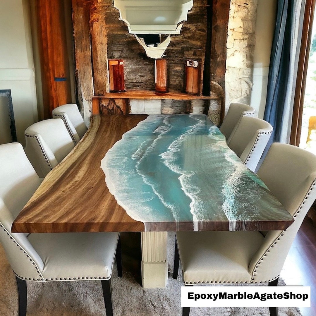 Ocean Wave Epoxy,resin Table,large Epoxy River Table Top, River Epoxy ...
