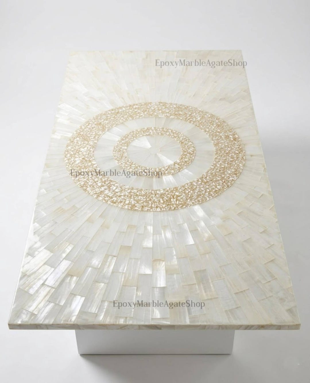 Handmade Selenite Crystal Sunburst Table Top, Luxury Gemstone Furniture ...