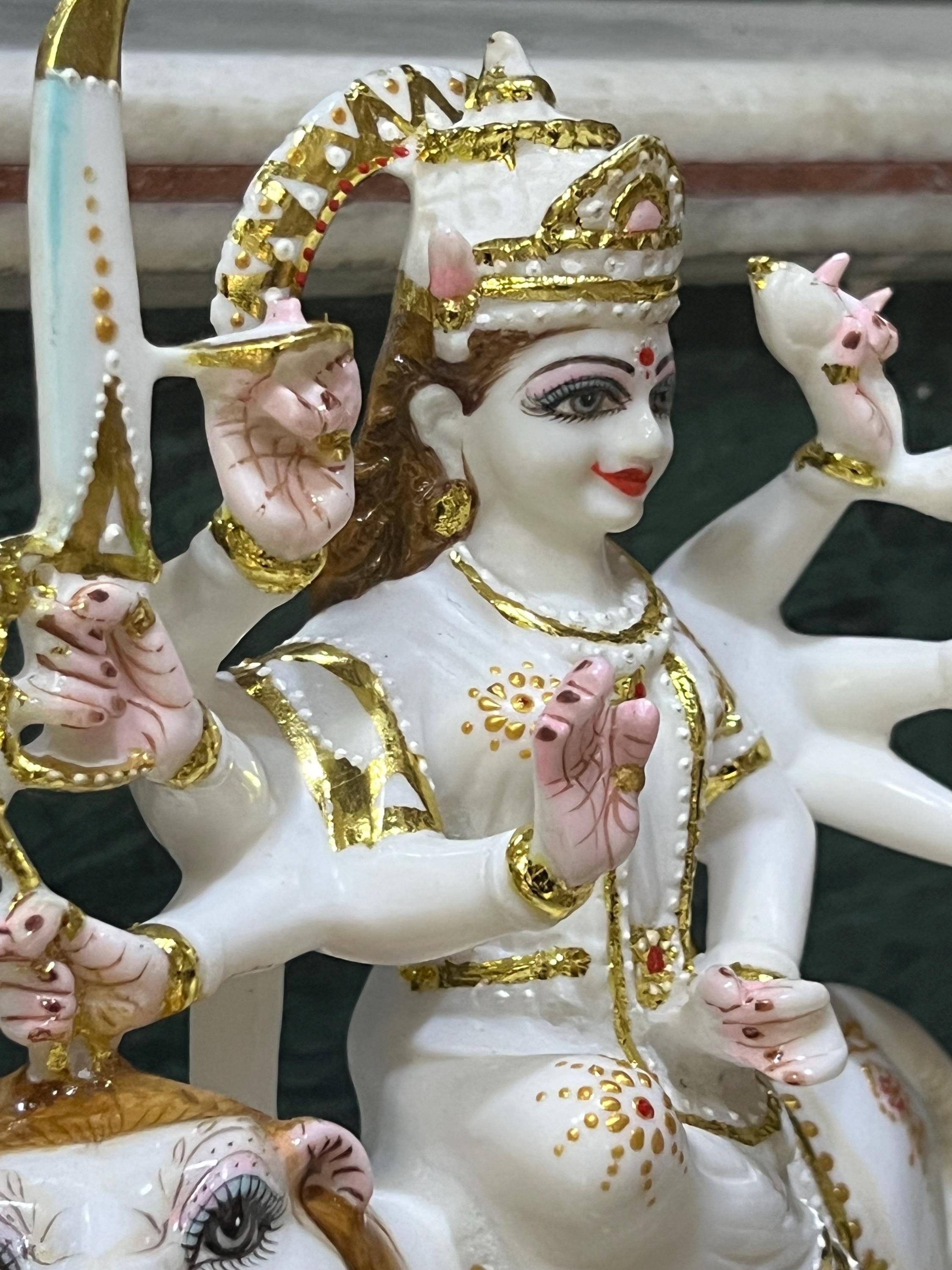 Handcrafted Maa Durga Idol With Marble Dust Finish | Elegant Decorative ...