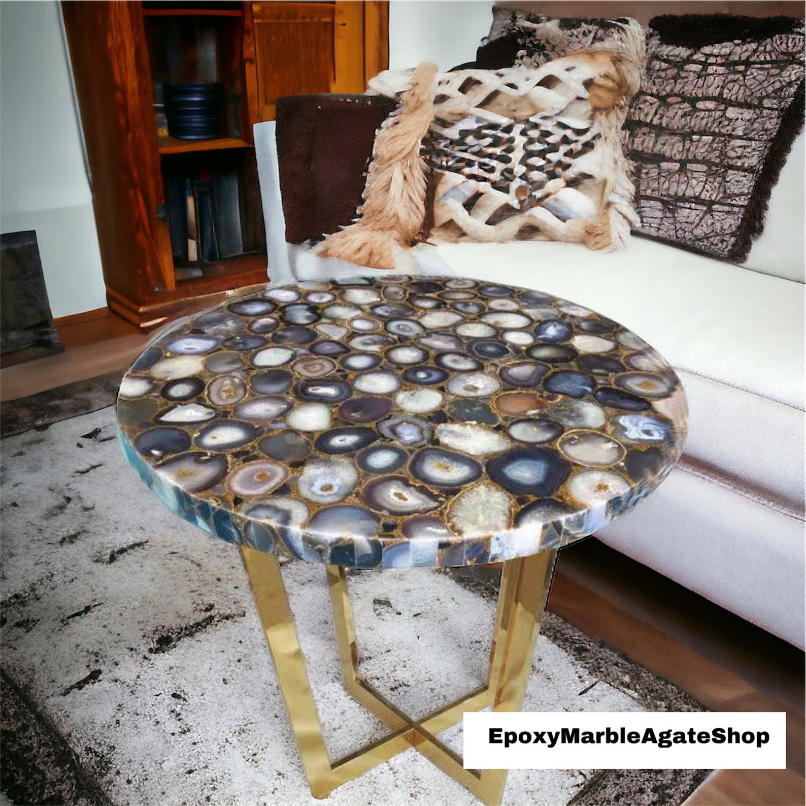 Agate Dining Table, Console Table, Side Table, End Table, Farmhouse ...