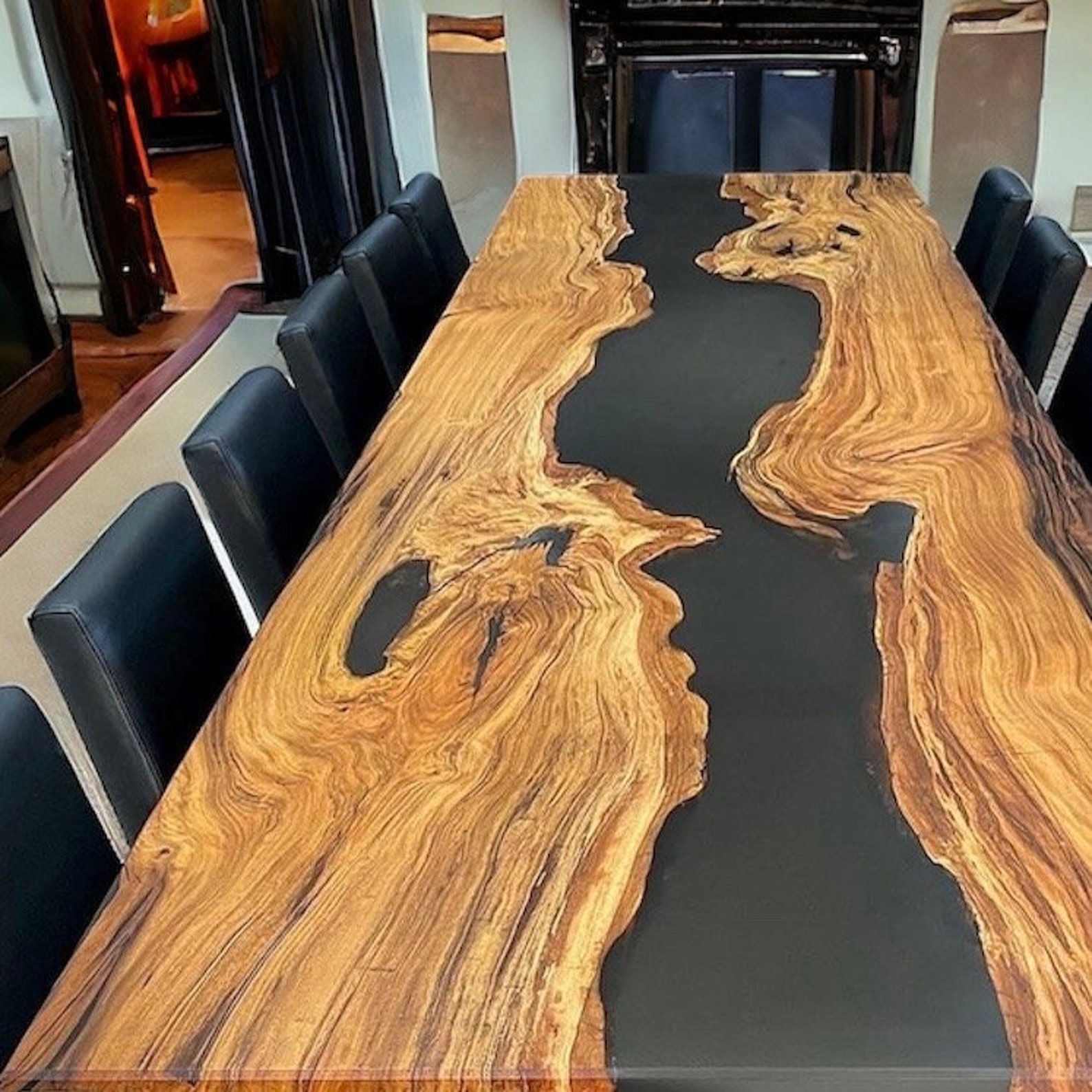 Black Epoxy,resin Table,large Epoxy Table Top, Clear Resin Epoxy Table ...