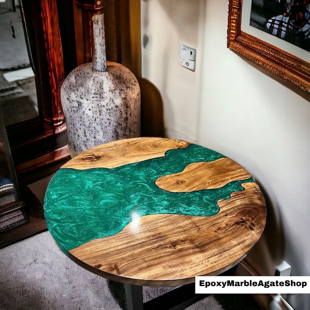 Handmade Green Epoxy Resin Coffee Table, Mid-century Modern Art - Etsy