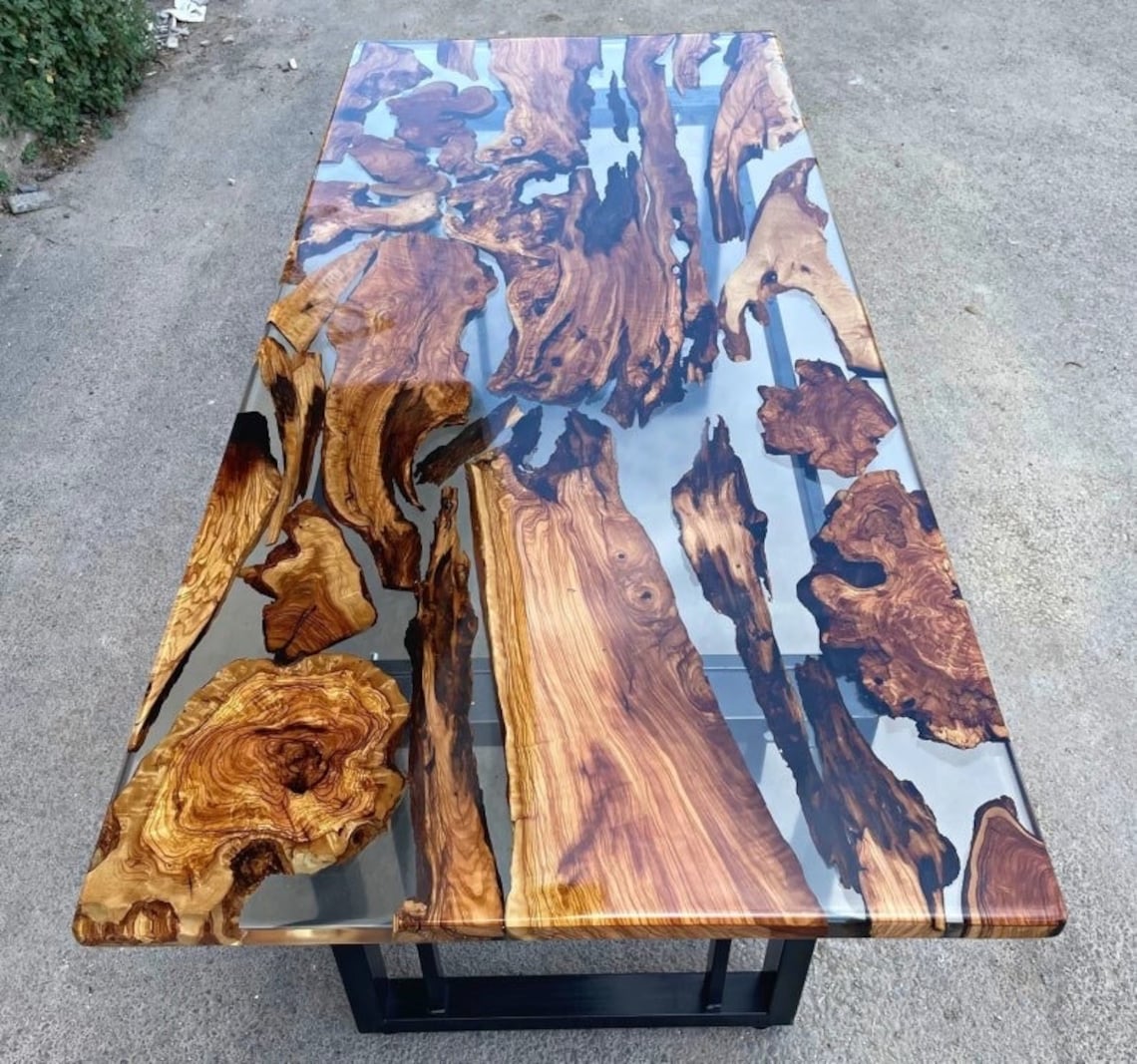 Clear Epoxy,resin Table,large Epoxy Table Top, Clear Resin Epoxy Table ...