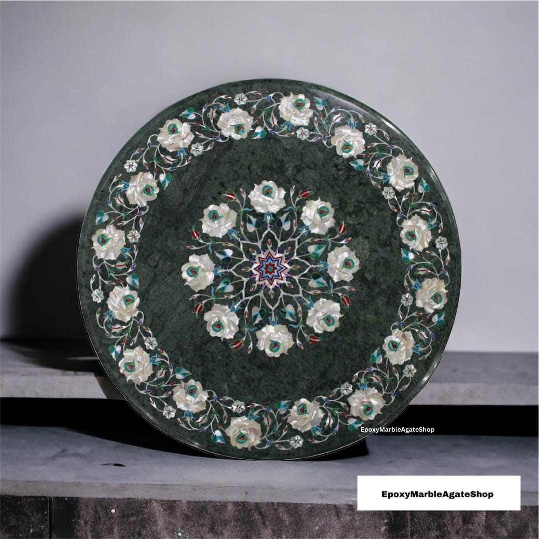 Marble Inlay Table With Semi-precious Stones, Luxury Handmade Coffee ...