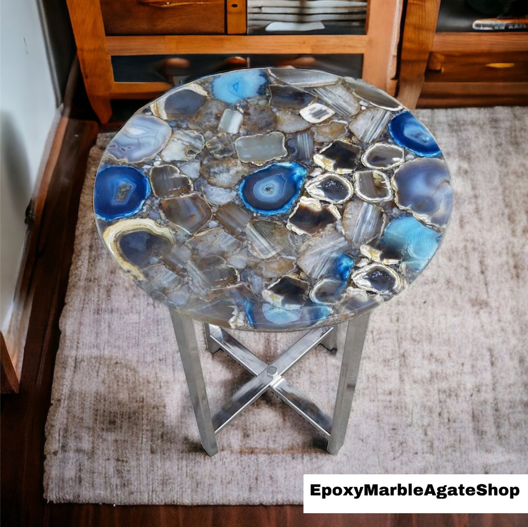 Round Agate Dining Table, Console Table, Side Table, End Table ...
